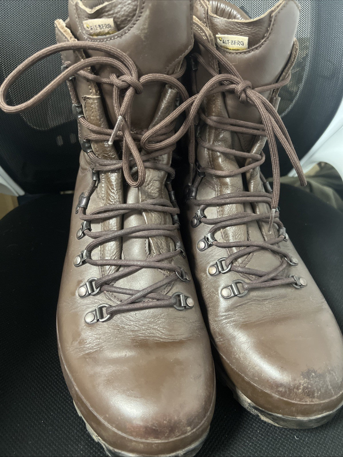 ALTBERG DEFENDER BOOTS - 12W , Brown Leather Defender Combat British A ...